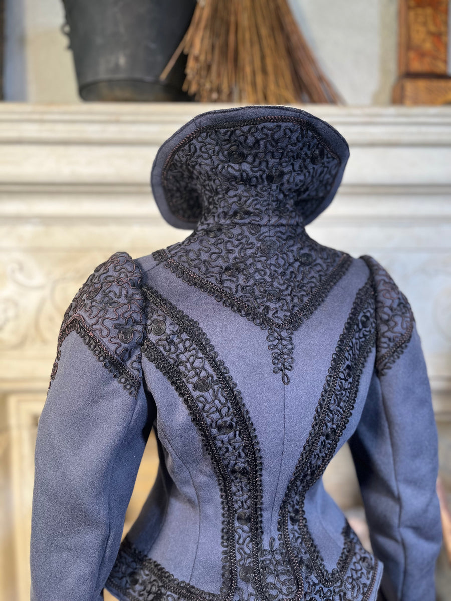 c. 1900s Blue Wool Jacket with Soutache – Witchy Vintage