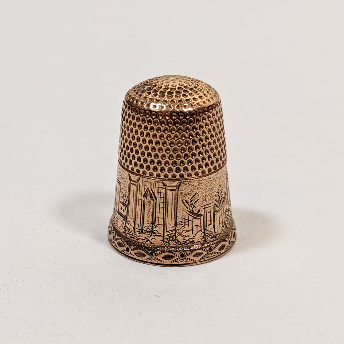 19th c. 14k Gold Engraved Thimble – Witchy Vintage